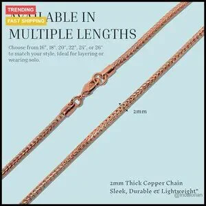 Jewelry | Pure Copper Snake Chain Necklace Heavy Statement Jewelry ...